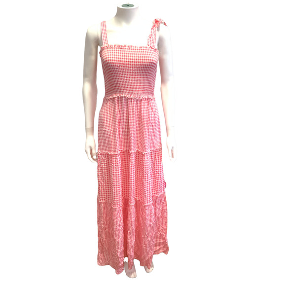 BeBop | Dresses | Bebop Pink Plaid Checkered Print Sleeveless Tiered ...